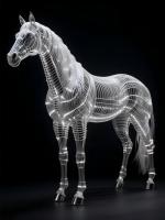 China Transparent resin sculpture outdoor realistic horse sculpture huge Park Theme for sale