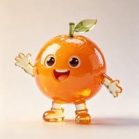 China Customized Weatherproof Interactive Fiberglass Sculpture Cartoon Mascot Fruit Statue for Commercial Decor for sale