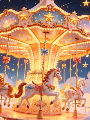 China Commercial-Grade Starlight Carousel Ride with LED Light Strips and Customizable Color Schemes for sale
