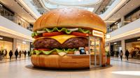 China Giant Hamburger Kiosk with Hand Forging/Laser Cutting and RGB DMX 512 Lighting in Durable Fibergrass Material for sale