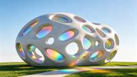China Custom Size Outdoor Weather-Resistant FRP Sculpture with Dynamic Rainbow Light Shadow Art for Landscape Design for sale