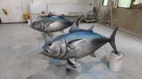 China Giant Realistic Tuna Fish Sculpture with Hand-Painted Weather-Resistant Finish and Customizable Options for sale