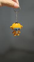 China Custom 3D Cartoon Monkey Resin Figurine Keychain with High-Density Solid Resin and Hand-Painted Craftsmanship for sale