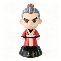 China Life Size Q Version Ancient Warrior Resin Sculpture with High-Grade Solid Resin Material and Customizable Design for sale