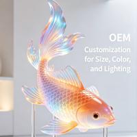 China Luminous Iridescent Glazed Interactive Koi Fish FRP Sculpture with Customized Color for sale