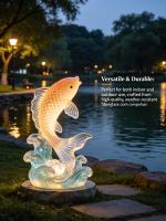 China Luminous Iridescent Glazed Interactive Koi Fish FRP Sculpture with Customized Color for sale