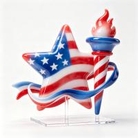 China Abstract Patriotic Fiberglass Sculpture with Waterproof IP65, Hand-painted Technique for Outdoor Art for sale