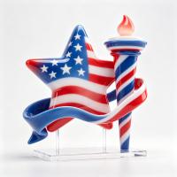 China Abstract Patriotic Fiberglass Sculpture with Waterproof IP65, Hand-painted Technique for Outdoor Art for sale