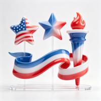 China Abstract Patriotic Fiberglass Sculpture with Waterproof IP65, Hand-painted Technique for Outdoor Art for sale