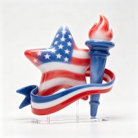 China Abstract Patriotic Fiberglass Sculpture with Waterproof IP65, Hand-painted Technique for Outdoor Art for sale