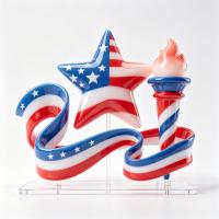 China Abstract Patriotic Fiberglass Sculpture with Waterproof IP65, Hand-painted Technique for Outdoor Art for sale