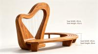 China Interactive Giant Harp Arch Bench Sculpture with High-Strength Fiberglass Imitation Wood and Adjustable Steel Cable Strings for sale