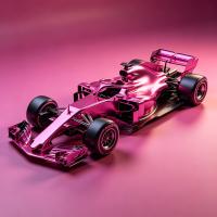 China 1:1 Life Size F1 Racing Car Sculpture with High-Gloss Magenta Paint and Durable Fiberglass Material for sale