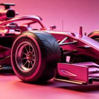 China 1:1 Life Size F1 Racing Car Sculpture with High-Gloss Magenta Paint and Durable Fiberglass Material for sale