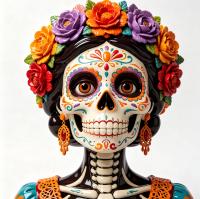 China Mexican Dia de los Muertos FRP Sculpture with Automotive Grade Paint, Waterproof IP65, and 3.5M High Outdoor Art Decoration for sale