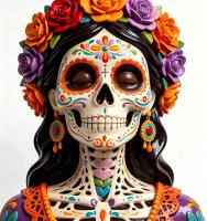 China Mexican Dia de los Muertos FRP Sculpture with Automotive Grade Paint, Waterproof IP65, and 3.5M High Outdoor Art Decoration for sale