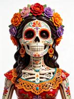 China Mexican Dia de los Muertos FRP Sculpture with Automotive Grade Paint, Waterproof IP65, and 3.5M High Outdoor Art Decoration for sale
