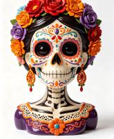 China Mexican Dia de los Muertos FRP Sculpture with Automotive Grade Paint, Waterproof IP65, and 3.5M High Outdoor Art Decoration for sale