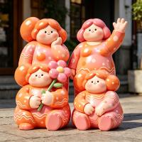 China 4-Piece High-Density Reinforced Resin Sculpture Set with Automobile-Grade Paint for Customized Outdoor Public Art Decor for sale