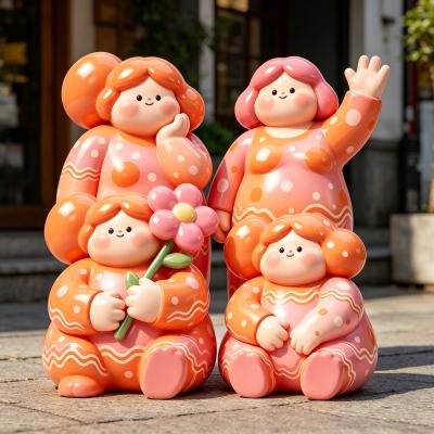 China 4-Piece High-Density Reinforced Resin Sculpture Set with Automobile-Grade Paint for Customized Outdoor Public Art Decor for sale