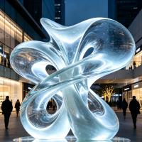 China Transparent Resin Finish Fiberglass Sculpture with Customizable LED Lighting and Weather Resistant Outdoor Art Statue for sale