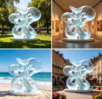 China Transparent Resin Finish Fiberglass Sculpture with Customizable LED Lighting and Weather Resistant Outdoor Art Statue for sale