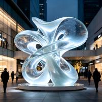 China Transparent Resin Finish Fiberglass Sculpture with Customizable LED Lighting and Weather Resistant Outdoor Art Statue for sale