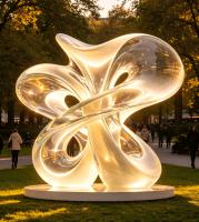 China Transparent Resin Finish Fiberglass Sculpture with Customizable LED Lighting and Weather Resistant Outdoor Art Statue for sale