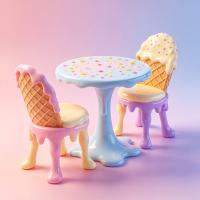 China High-Strength Fiberglass Melting Ice Cream Cone Furniture Set with Waterproof IP65 and Customized Designs for Commercial Decor for sale