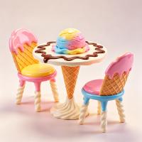 China High-Strength Fiberglass Melting Ice Cream Cone Furniture Set with Waterproof IP65 and Customized Designs for Commercial Decor for sale