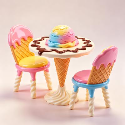China High-Strength Fiberglass Melting Ice Cream Cone Furniture Set with Waterproof IP65 and Customized Designs for Commercial Decor for sale