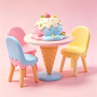 China High-Strength Fiberglass Melting Ice Cream Cone Furniture Set with Waterproof IP65 and Customized Designs for Commercial Decor for sale