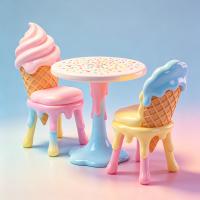 China High-Strength Fiberglass Melting Ice Cream Cone Furniture Set with Waterproof IP65 and Customized Designs for Commercial Decor for sale