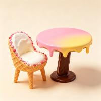 China High-Strength Fiberglass Melting Ice Cream Cone Furniture Set with Waterproof IP65 and Customized Designs for Commercial Decor for sale