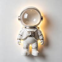 China Premium Resin 3D Astronaut Wall Sconce with Automotive Grade Paint and Built-in LED Warm Light for Customized Space Themed Decor for sale