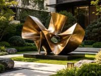 China Two-Tone Stainless Steel Outdoor Sculpture – Customizable Weather-Resistant Public Art Statue for Landscape for sale