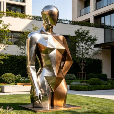 China Mirror Polished Stainless Steel Sculpture with Customizable Size and Weather-Proof Outdoor Performance for Landscape Decoration for sale
