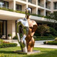 China Mirror Polished Stainless Steel Sculpture with Customizable Size and Weather-Proof Outdoor Performance for Landscape Decoration for sale