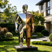 China Mirror Polished Stainless Steel Sculpture with Customizable Size and Weather-Proof Outdoor Performance for Landscape Decoration for sale