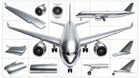 China Custom Life Size Stainless Steel Passenger Plane Statue for Outdoor Exhibition for sale