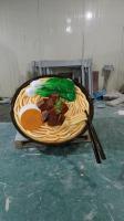 China Oversized Hand-painted Beef Noodle Bowl Resin Sculpture with 1:1 Simulation Scale and Waterproof Finish for sale