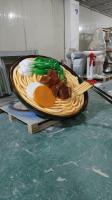 China Oversized Hand-painted Beef Noodle Bowl Resin Sculpture with 1:1 Simulation Scale and Waterproof Finish for sale
