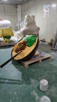 China Oversized Hand-painted Beef Noodle Bowl Resin Sculpture with 1:1 Simulation Scale and Waterproof Finish for sale