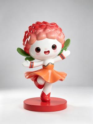 China Custom Size Lychee Mascot Fiberglass Sculpture with UV-Resistant Outdoor Paint and Lightweight Sturdy Design for sale