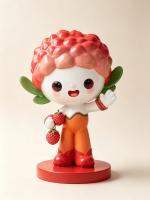 China Custom Size Lychee Mascot Fiberglass Sculpture with UV-Resistant Outdoor Paint and Lightweight Sturdy Design for sale