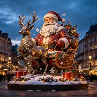 China Customizable High-Density Fiberglass FRP and Pure Cast Bronze Metal Christmas Sculpture Set for Holiday Decor for sale