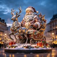 China Customizable High-Density Fiberglass FRP and Pure Cast Bronze Metal Christmas Sculpture Set for Holiday Decor for sale