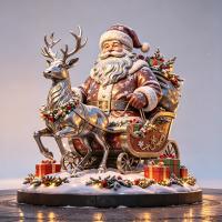 China Customizable High-Density Fiberglass FRP and Pure Cast Bronze Metal Christmas Sculpture Set for Holiday Decor for sale