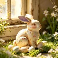 China Customized Color Waterproof UV Sun-proof Easter Bunny Sculpture for Outdoor Commercial Decor for sale