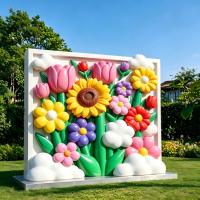 China Double-Sided UV-Resistant Fiberglass Sculpture Art Display Wall with Customizable Size 3D Backdrop for sale